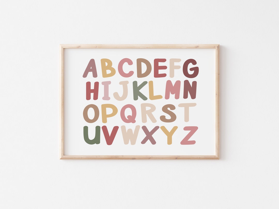 Alphabet Wall Art Kids Wall Art ABC Boho Printable Kids Art Instant ...