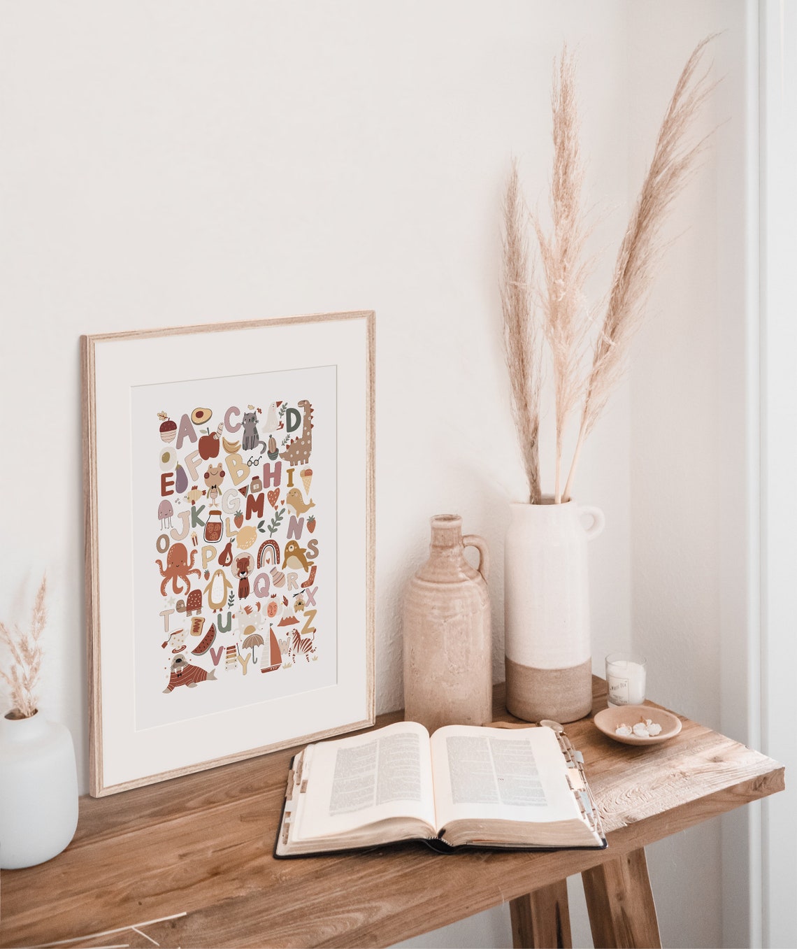 Alphabet Kids Wall Art ABC Boho imprimable Kids room Téléchargement ...
