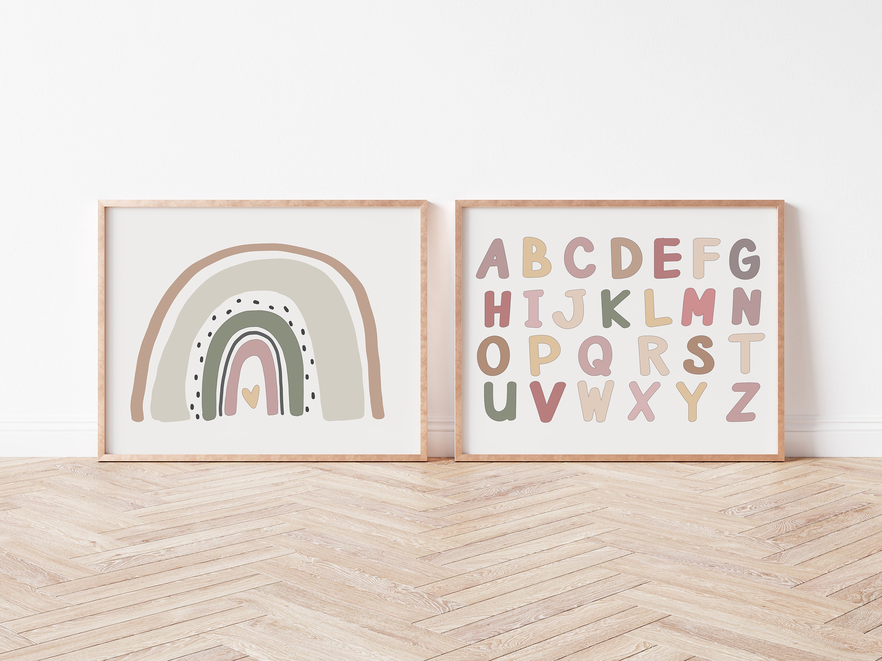 Set of ABC & Rainbow Instant Download Kids Room Art Printable Nursery ...
