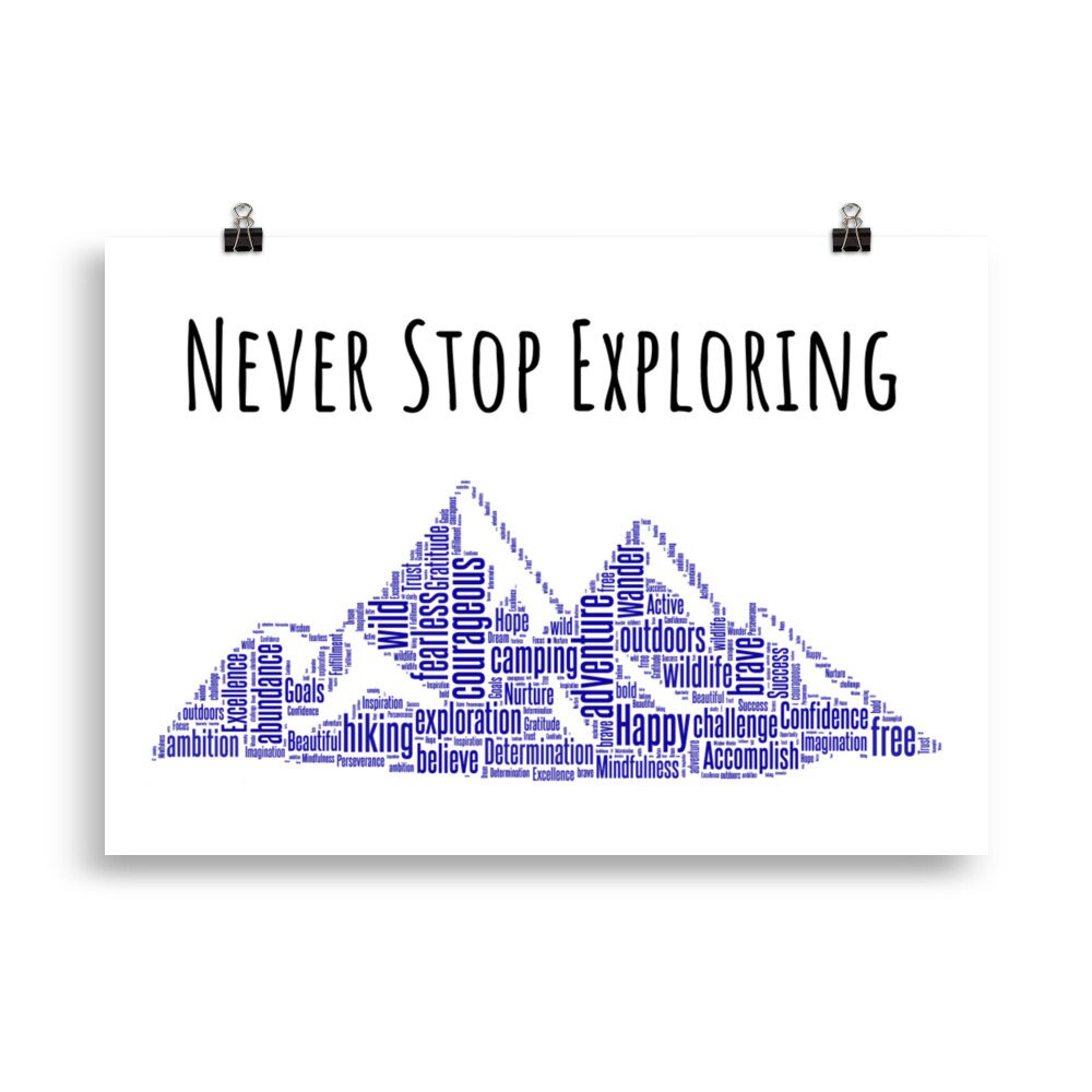 Matte Durable Poster Never Stop Exploring - Etsy UK
