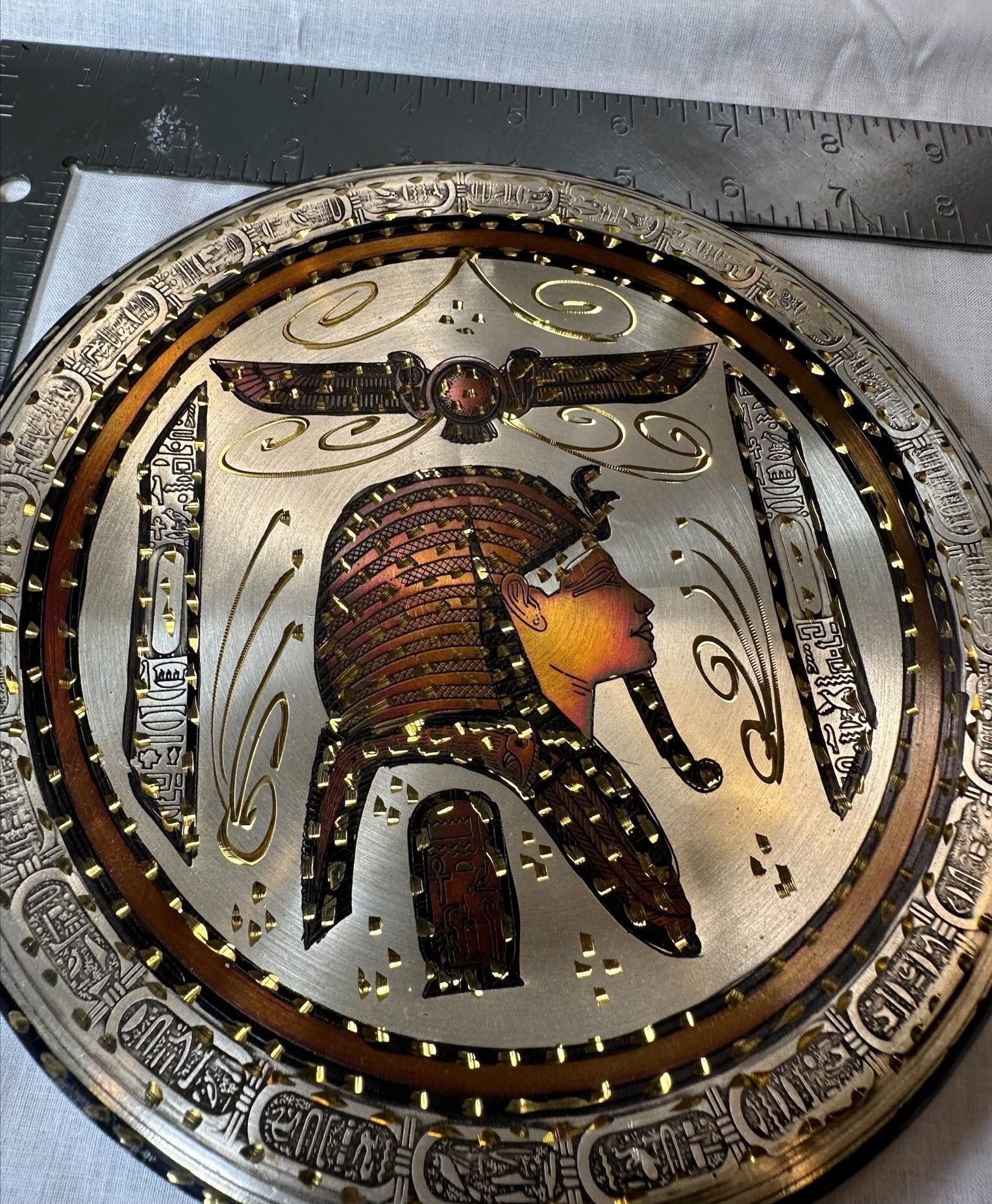 Vintage Egyptian King Tut Brass Plate - Etsy