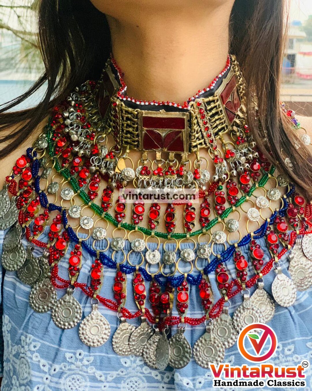 Red Stones Statement Choker Necklace Vintage Pure Afghan Collar Choker Necklace Afghan Tribal Necklace Nomadic Jewelry Afghan Jewelry Etsy