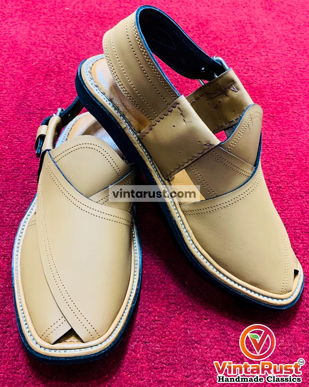Peshawari Charsadda Kaptaan Chappal, Handmade Beige Shoes, Traditional ...