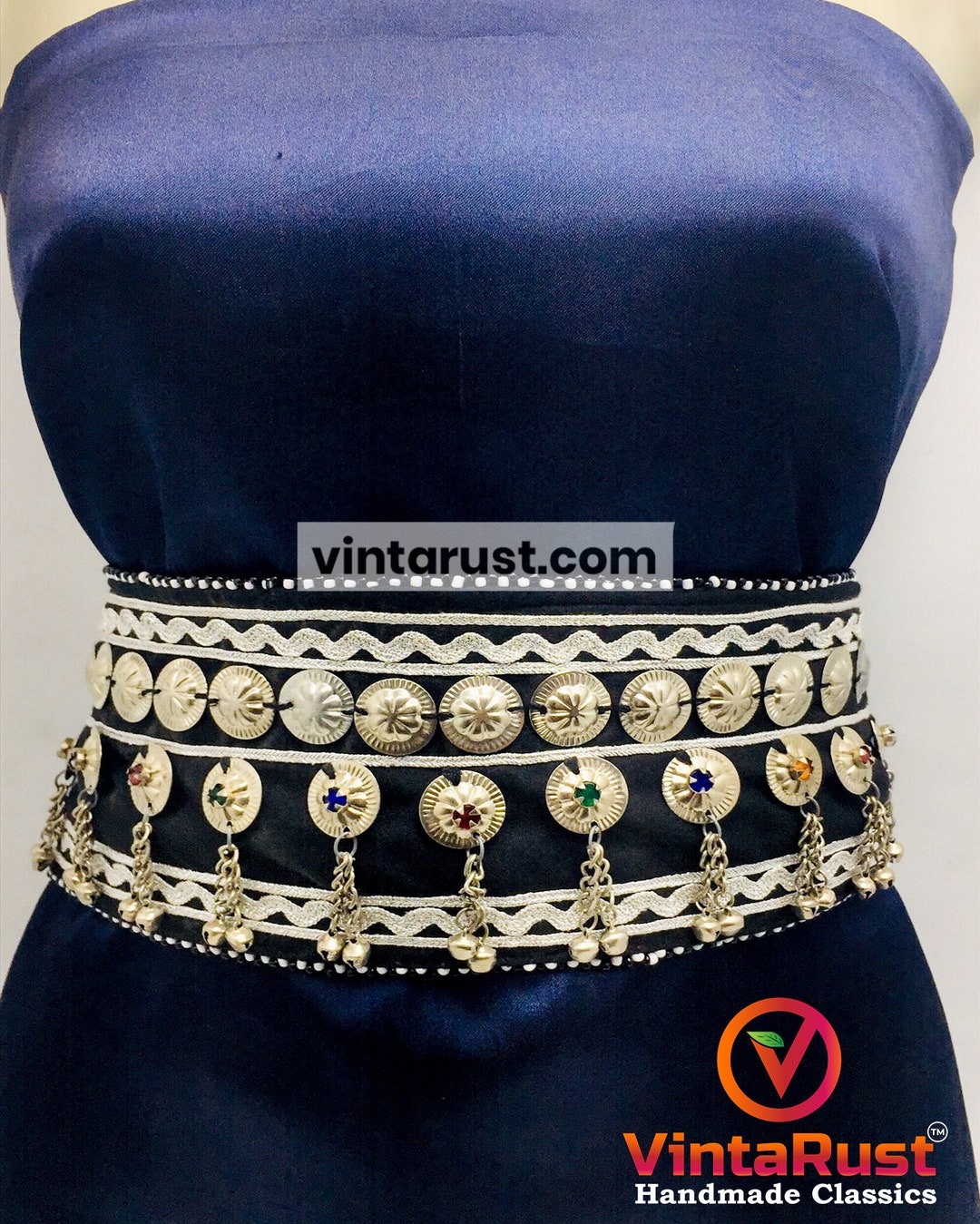Belly Belt With Vintage Buttons and Laces, Afghan Vintage Black Belt ...