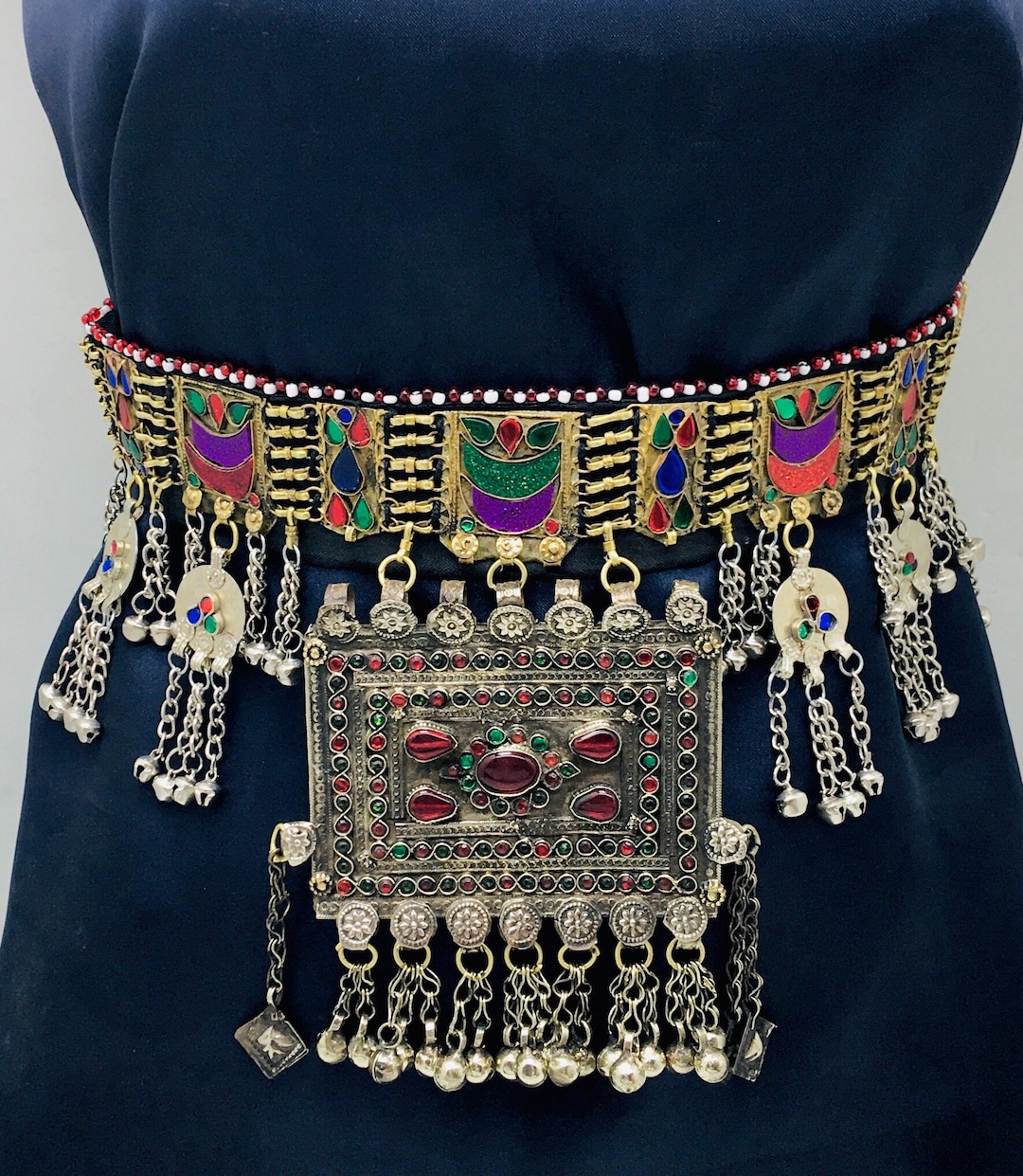 Vintage Kuchi Belt, Handmade Belly Belt With Dangling Coins and Bells ...