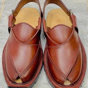 Handmade Leather Peshawari Chappal Sandals: Gents Wedding Shoes - Etsy