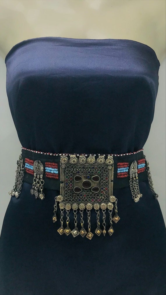 Handmade Gypsy Belt, Kuchi Belly Belt With Big Pendan… - Gem