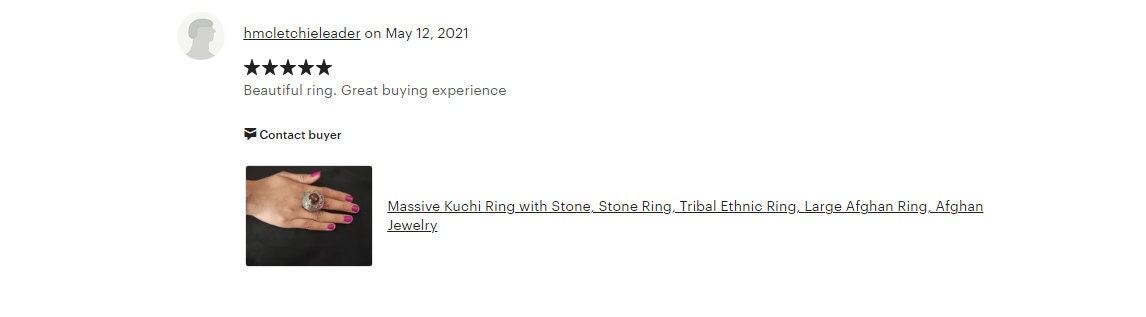 Massive Kuchi Ring With Stone Stone Ring Tribal Ethnic Ring | Etsy