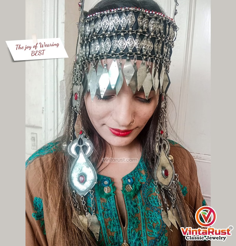 Vintage Turkmen Silver Kuchi Headpiece: Tribal Tassel Hair Jewelry - Etsy