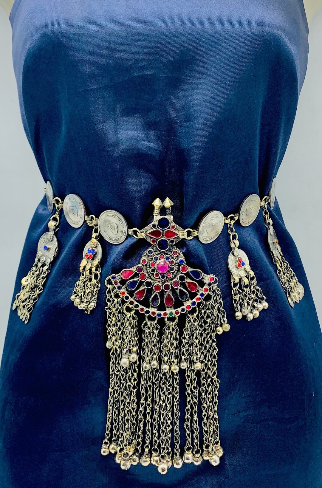 Handmade Vintage Kuchi Belt, Coins Belly Dance Costume Statement Belt ...