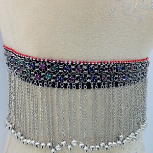 Tribal Belly Chain With Long Dangling Bells, Kuchi Belly Dance Belt ...