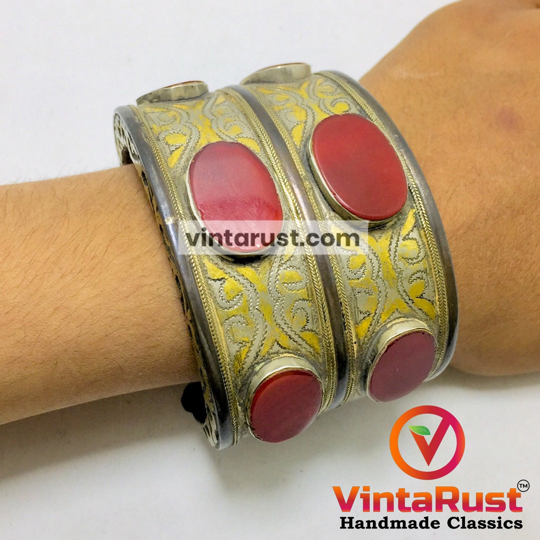 Vintage Kuchi Turkmen Cuff, Tribal Turkmen Cuff Bracelet, Handmade ...