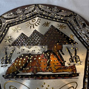 Handmade Egyptian Ancient Pyramids Sphinx Plate Hanging on the Wall ...