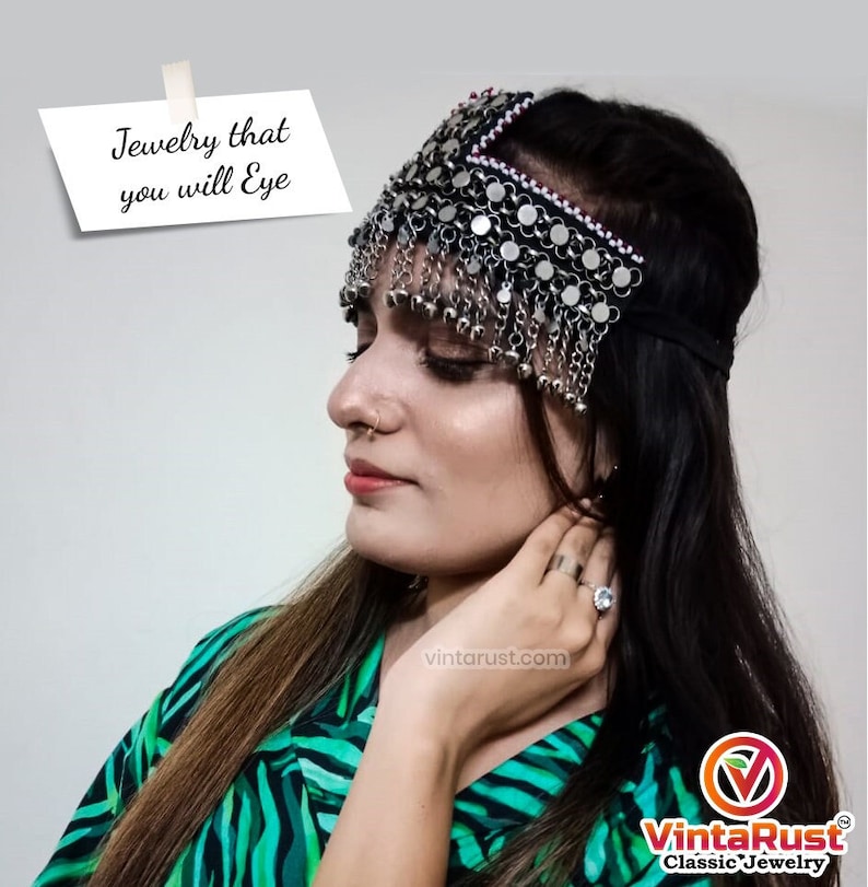 Afghan Kuchi Headpiece: Tribal Silver Bell Matha Patti - Etsy