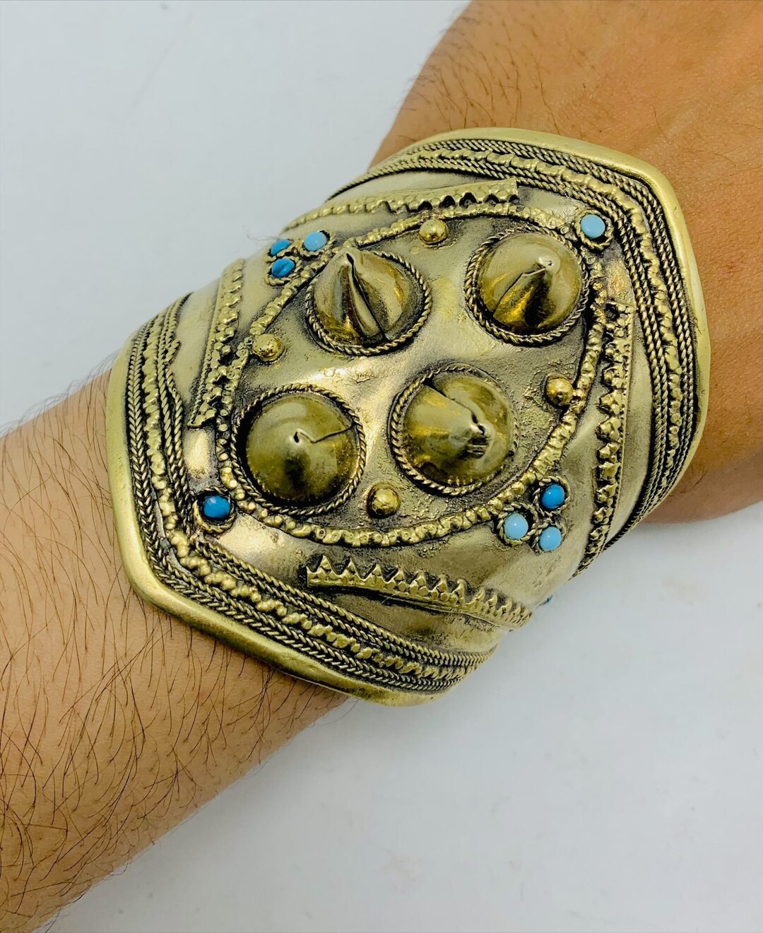 Rustic Pure Vintage Gypsy Boho Cuff, Tribal Statement Cuff With ...