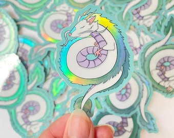 Haku Dragon Anime Sticker Decal Holographic Matte Cute Animal - Etsy