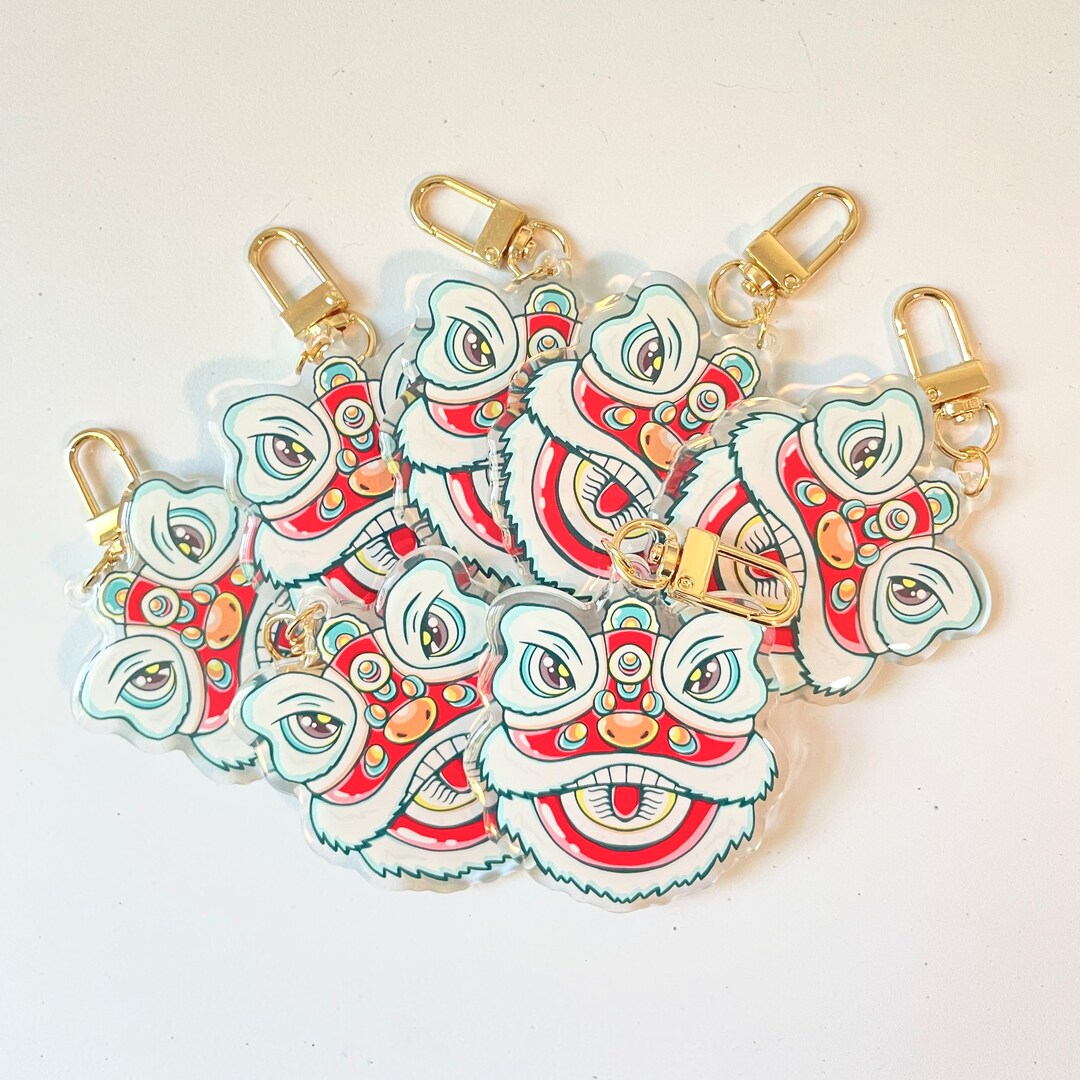 Lion Dancer Keychain Acrylic Keychain / Cute Gift Ideas / Lion Dancer ...