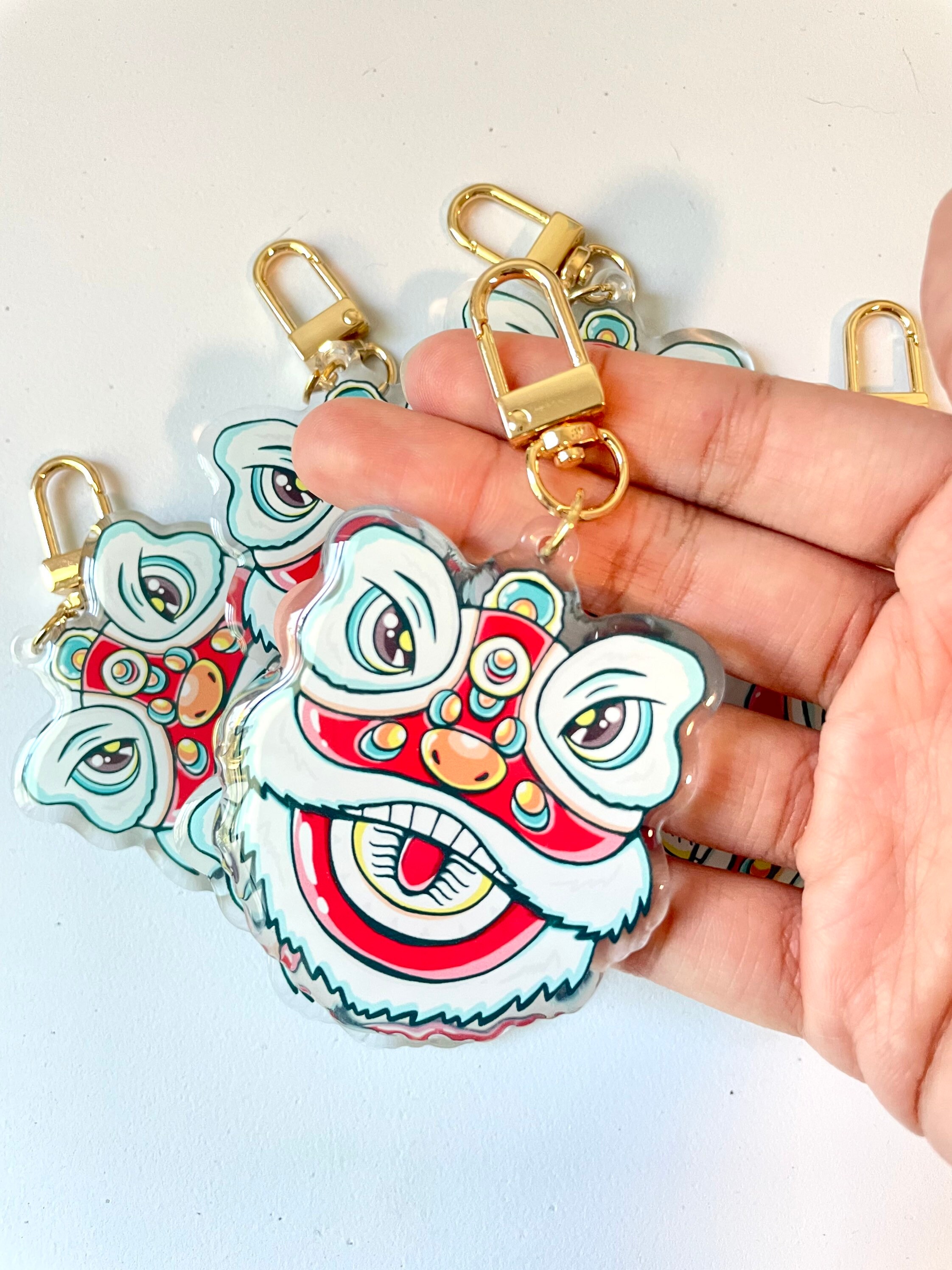 Lion Dancer Keychain Acrylic Keychain / Cute Gift Ideas / Lion Dancer ...