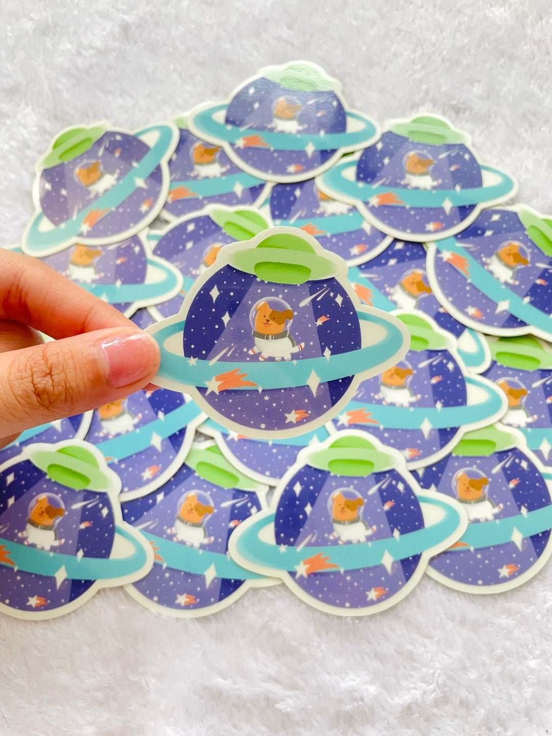 Space Dog Sticker || Cute Glow in the Dark Sticker / Cute Gift Ideas ...