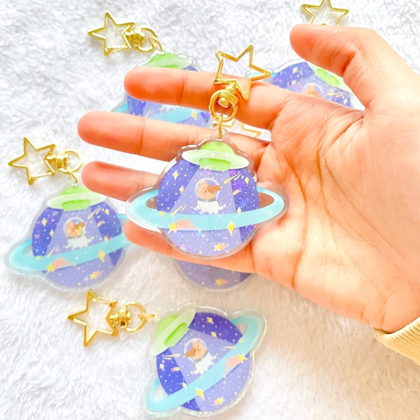 Kawaii Space Keychain - Etsy