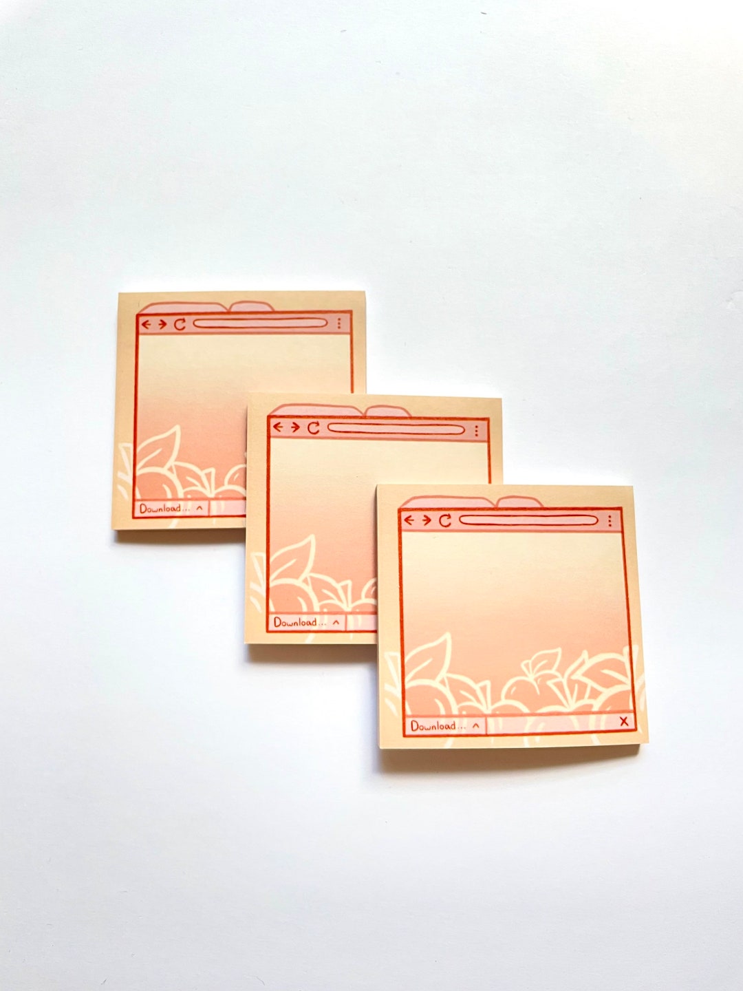 Peach Screen Sticky Notes || Cute Post It Notes / Cute Memo Pad/ Kawaii ...