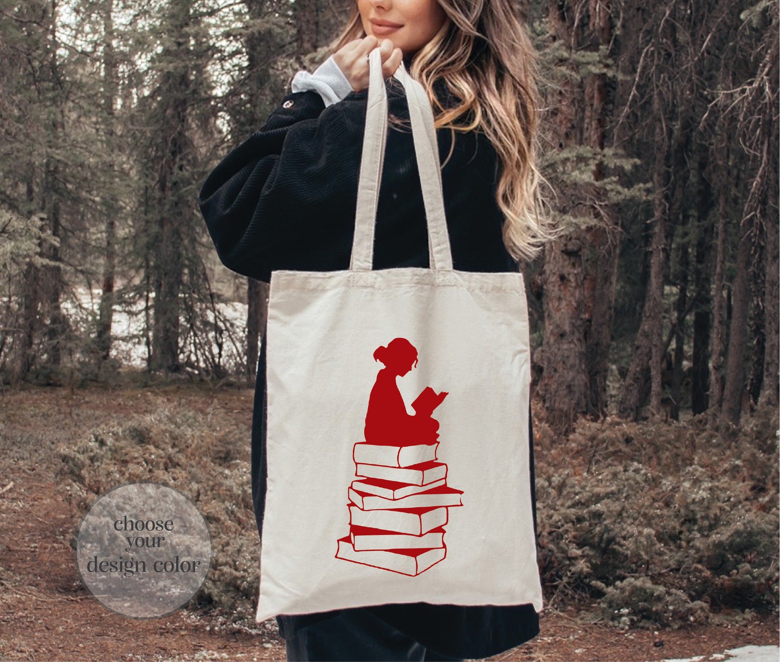 Reading Book Lover Tote Bag: Jumbo Zippered Canvas Bag - Etsy