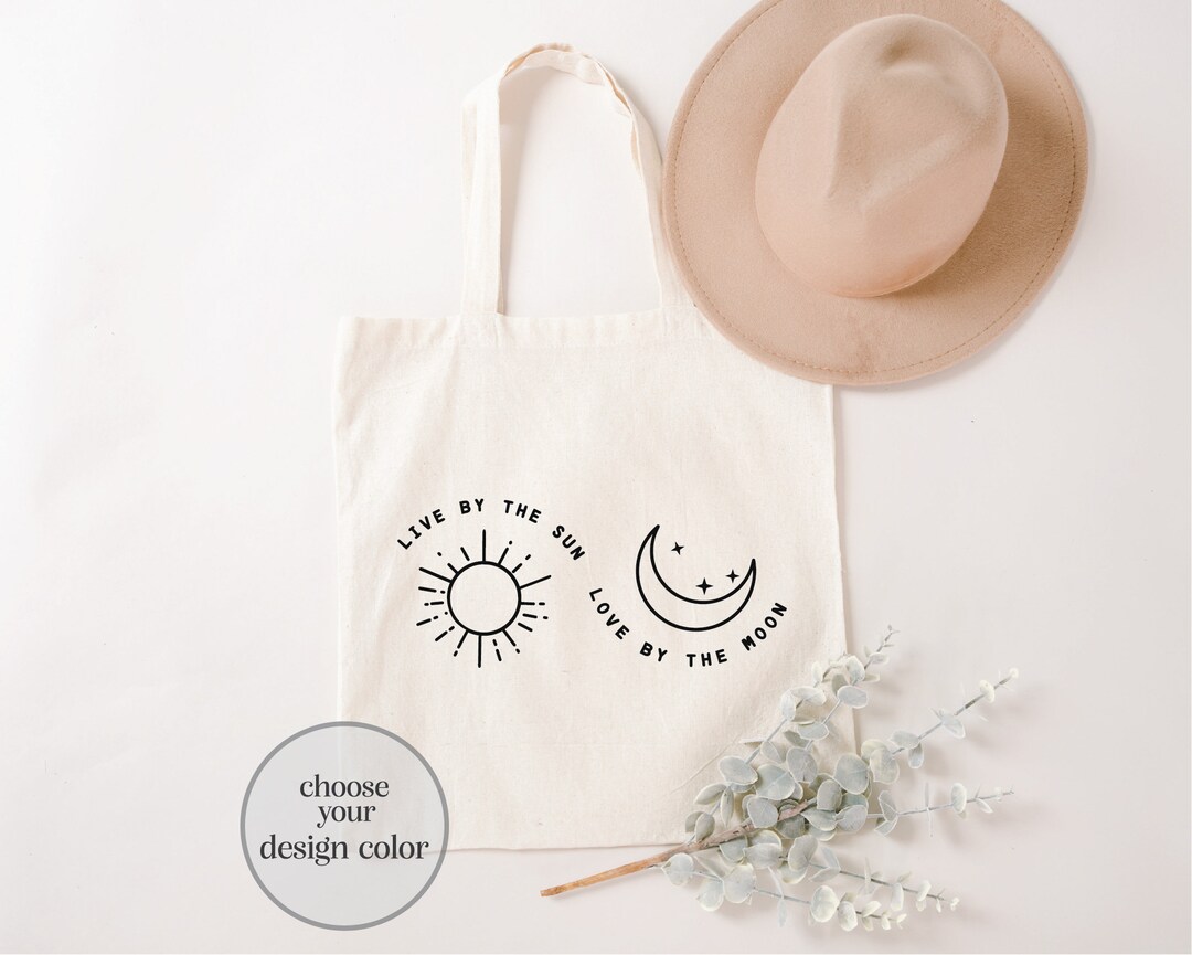 Celestial Tote Bag: Sun & Moon Design, Heavy Cotton Canvas - Etsy