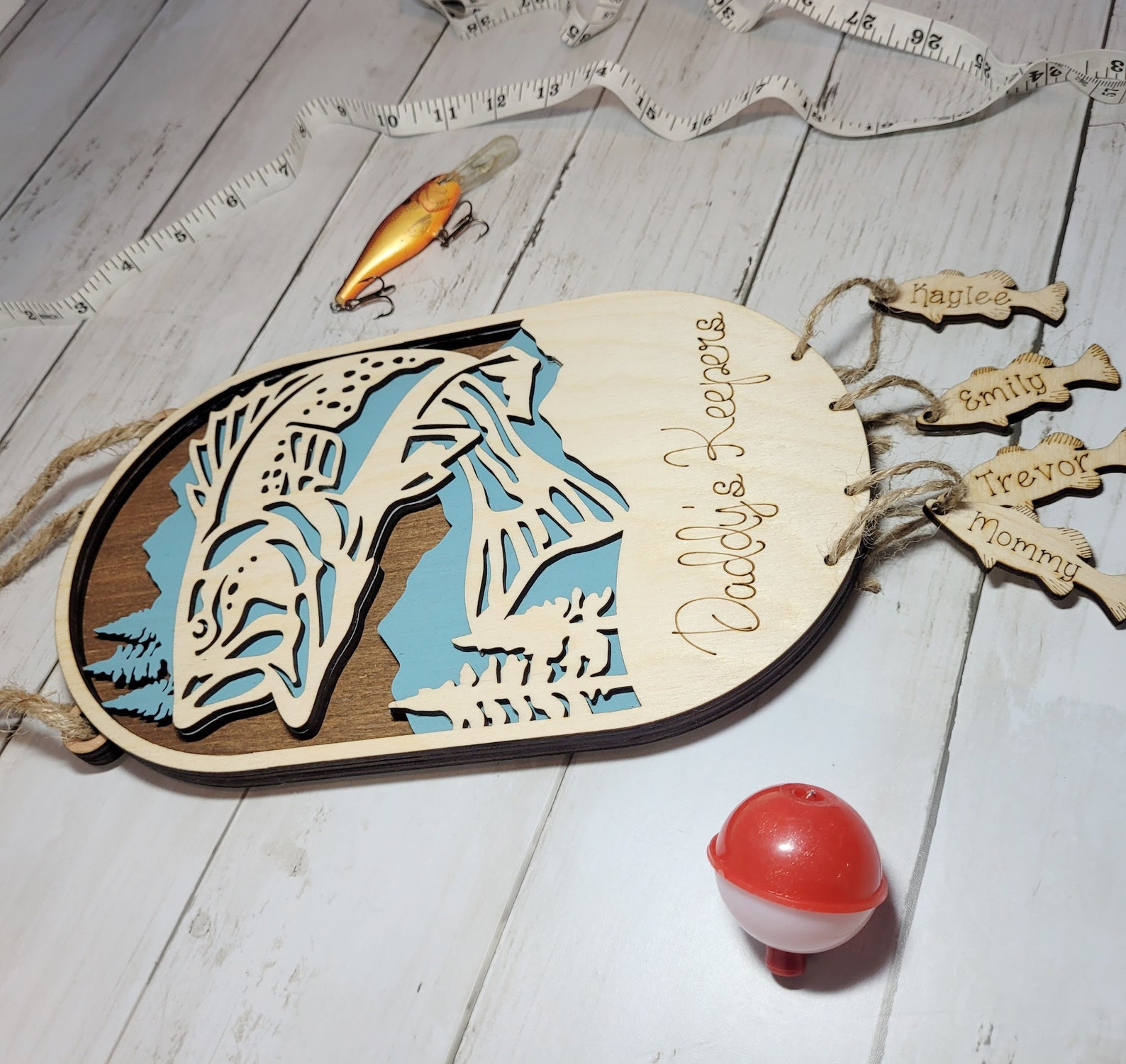 Daddy's Keepers Fish Sign, Fathers Day Gift From Kids, Fishing Gift for ...