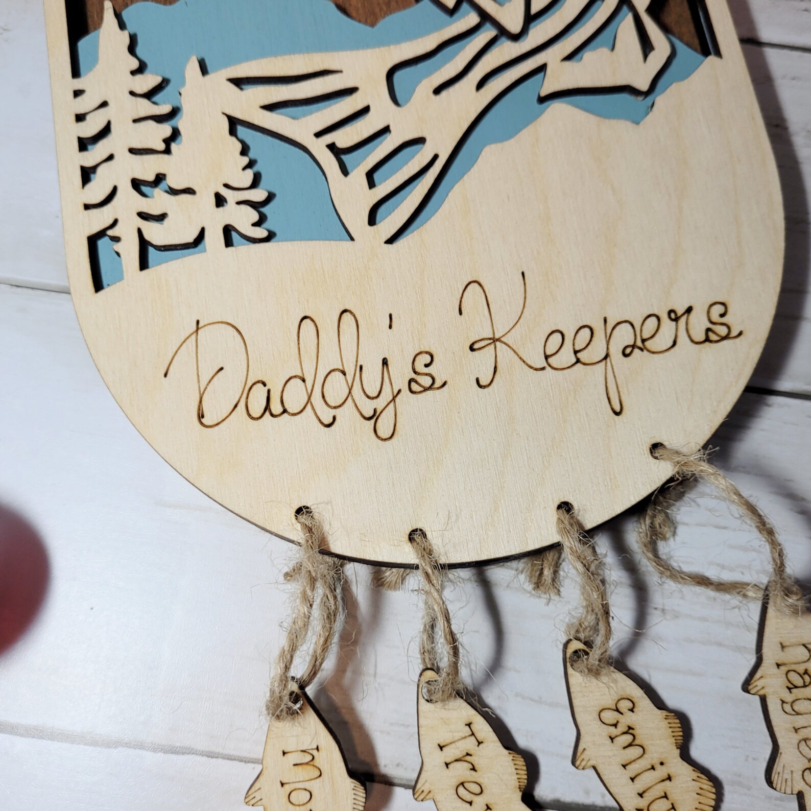 Daddy's Keepers Fish Sign, Fathers Day Gift From Kids, Fishing Gift for ...