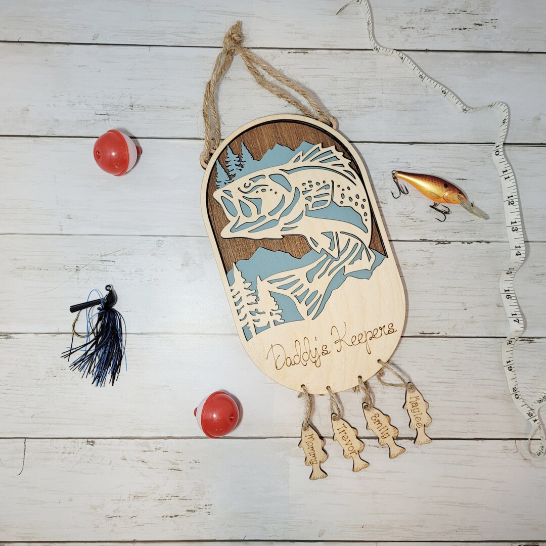 Daddy's Keepers Fish Sign, Fathers Day Gift From Kids, Fishing Gift for ...