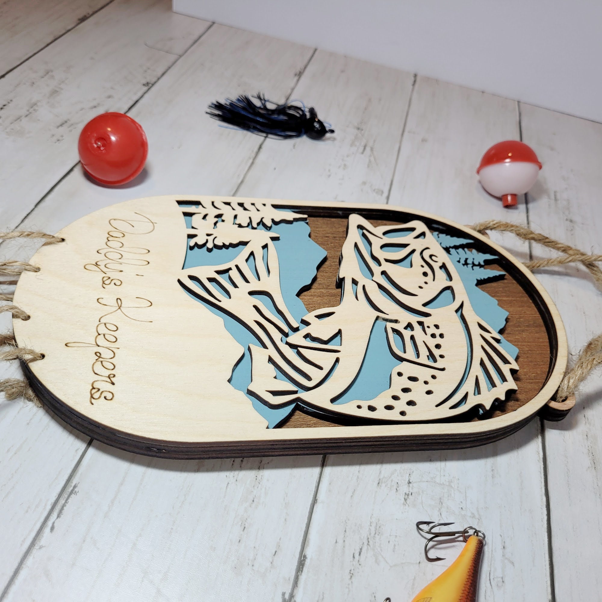 Daddy's Keepers Fish Sign, Fathers Day Gift From Kids, Fishing Gift for ...