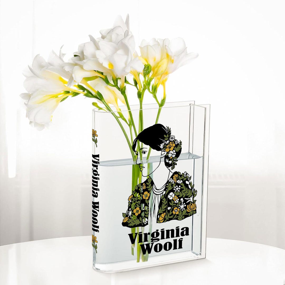Virginia Woolf Acrylic Book Vase, Literary Flower Vase, Unique Gift ...