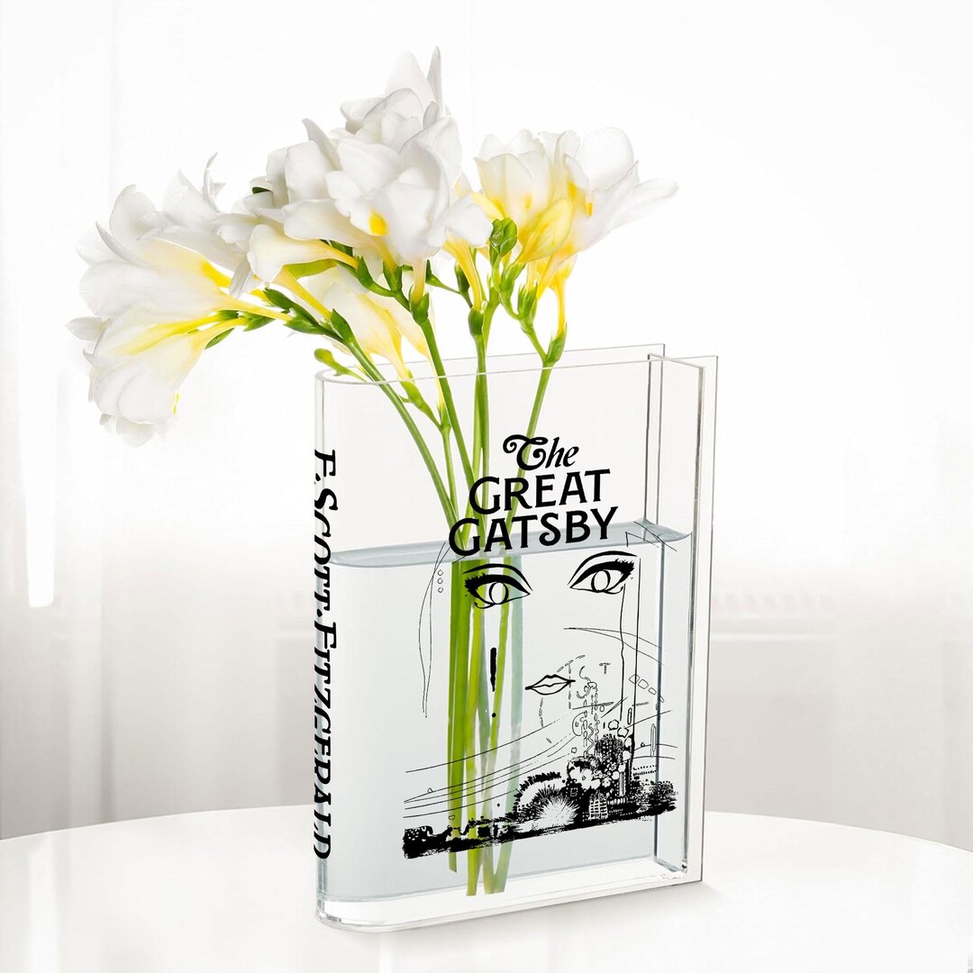 The Great Gatsby Acrylic Book Vase, Literary Flower Vase, Book Lover ...