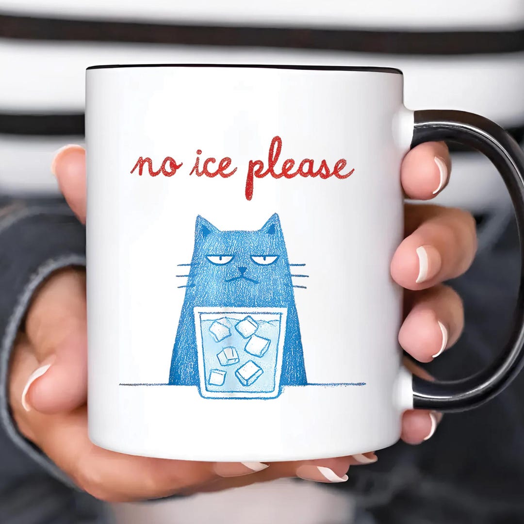 No Ice Please Funny Cat Meme Mug - Etsy