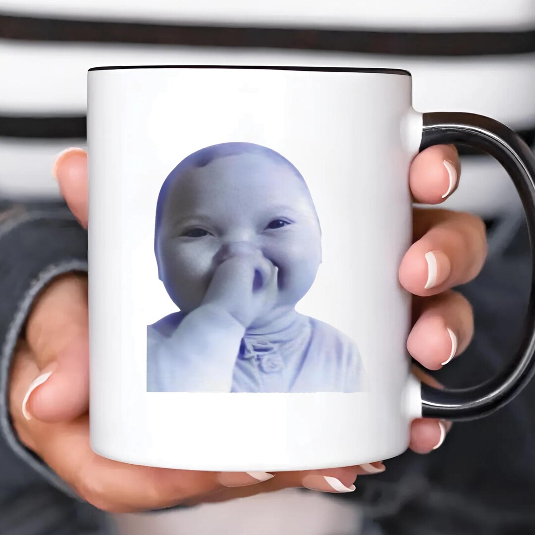 Viral AI Baby Laughing Meme Mug, Funny Trend Niche Baby Coffee Mug ...