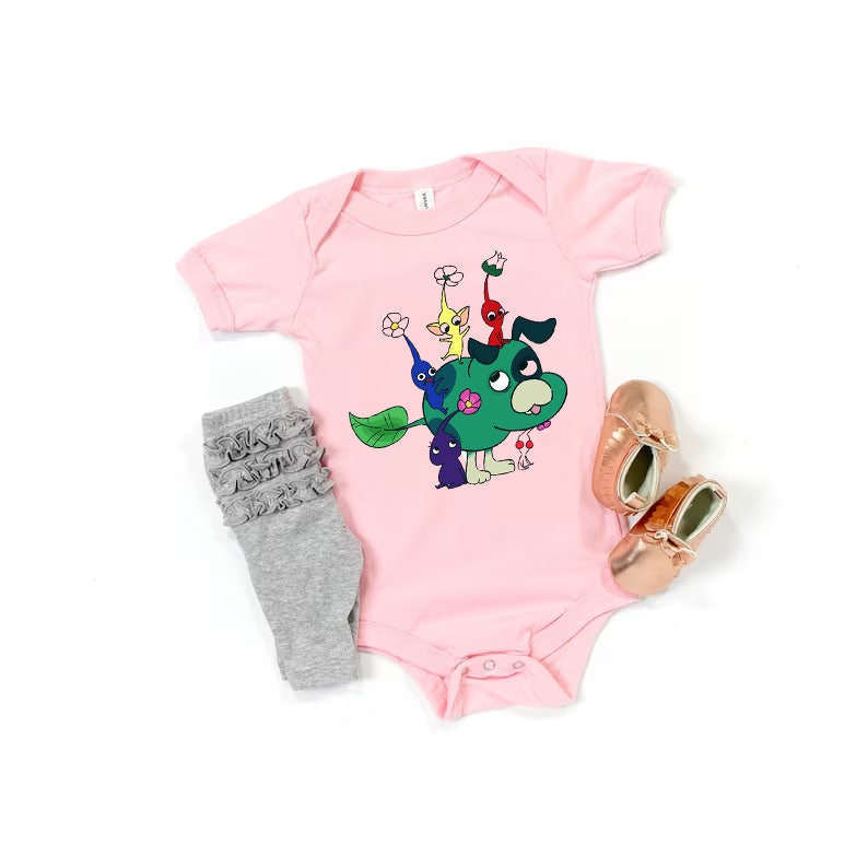 Cute Pikmin Baby Onesie, Pikmins Line Art Baby Onesie®, Video Game Baby ...