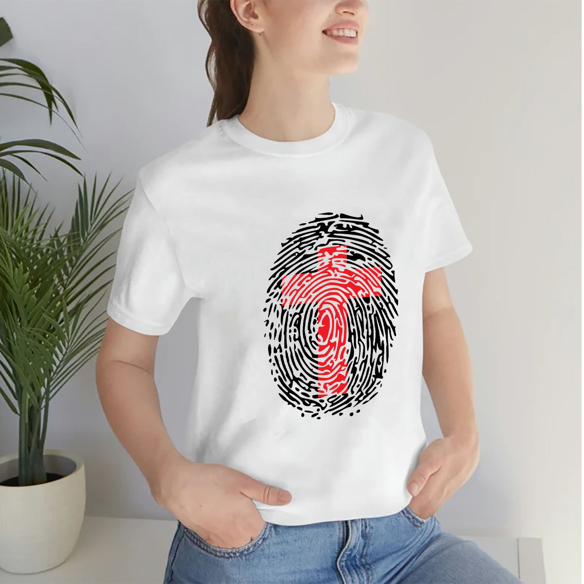 Fingerprint God Cross Shirt, Religious Jesus Christs T-shirt for ...