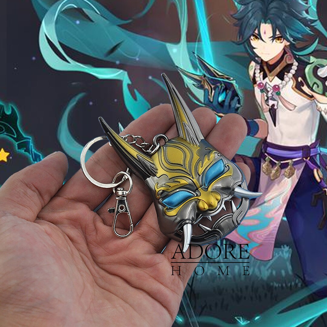 Genshin Impact Keychains Xiao's Mask Keychain Genshin - Etsy