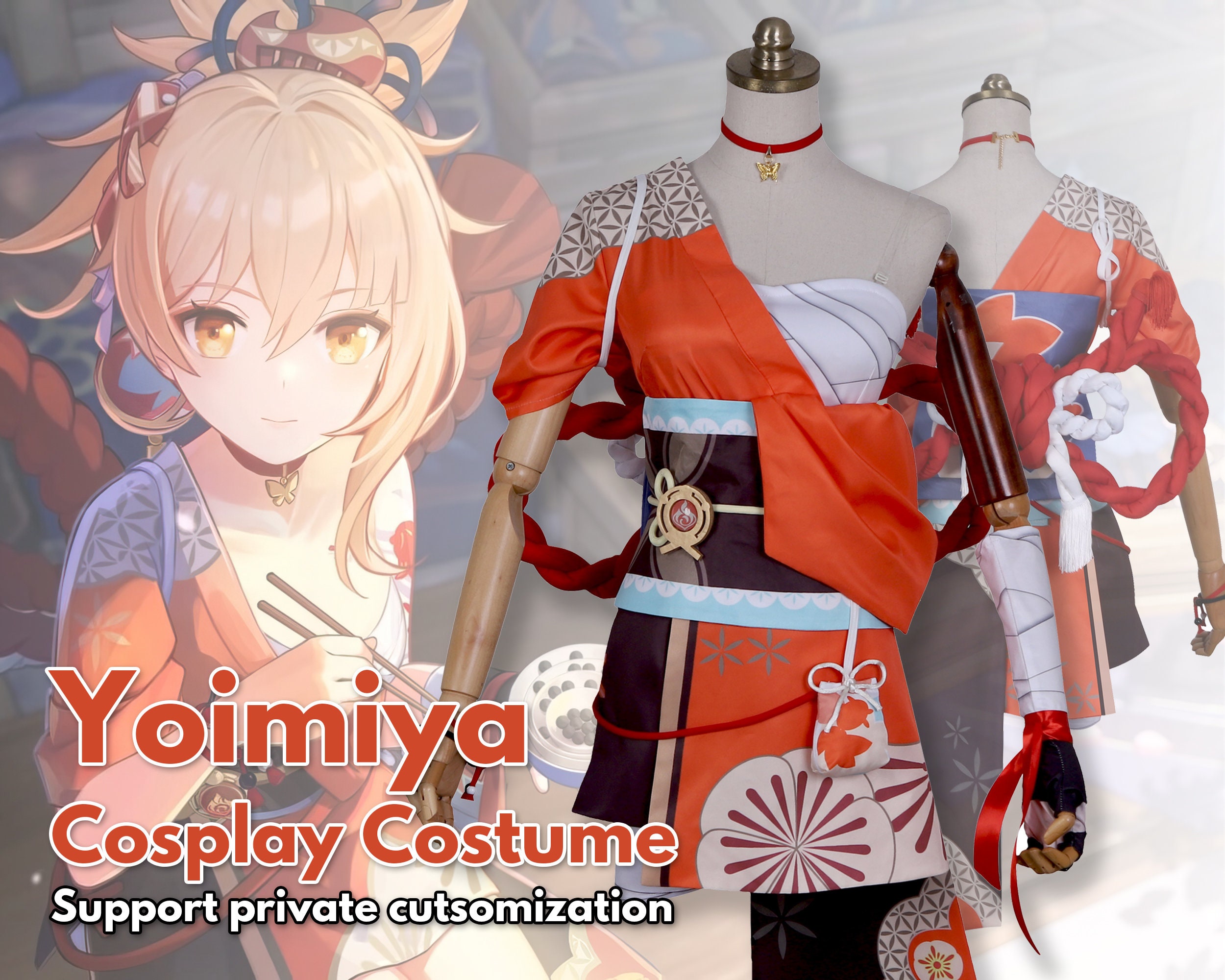Yoimiya Genshin Impact Cosplay Costume Custom Size Genshin Etsy