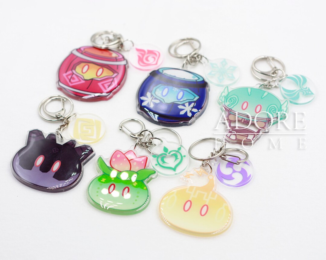 Buy 3 Get One Free Genshin Impact Cute Slime Keychain Acrylic Charms - Etsy