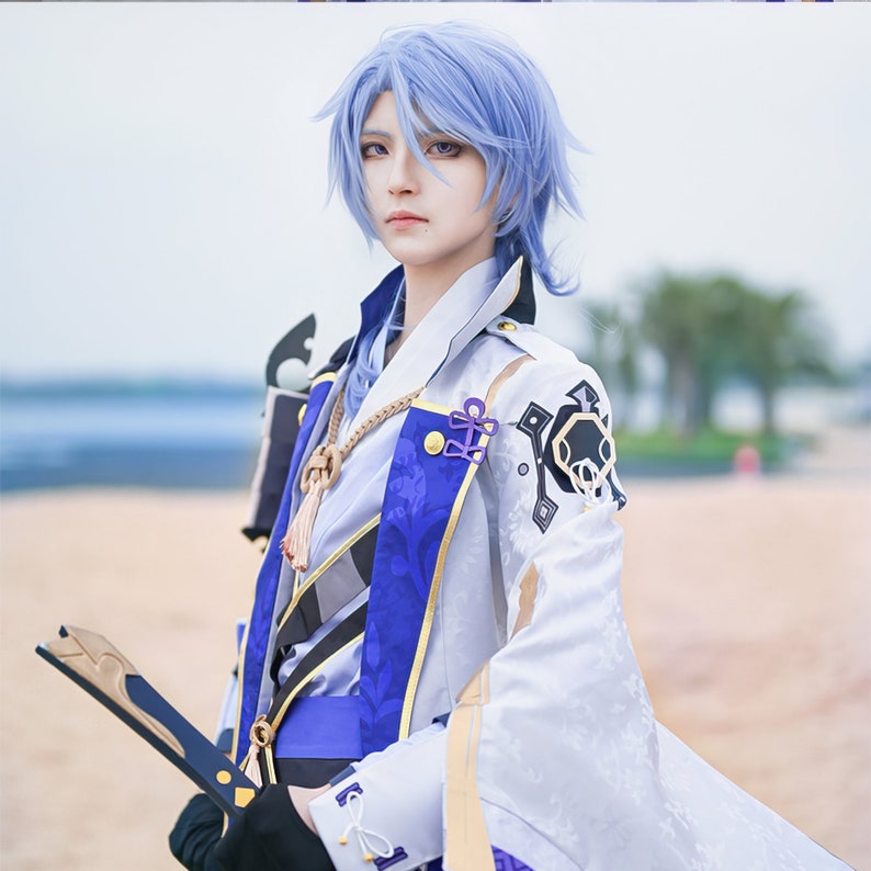 Kamisato Ayato Genshin Impact Cosplay Costume Custom Size - Etsy Israel