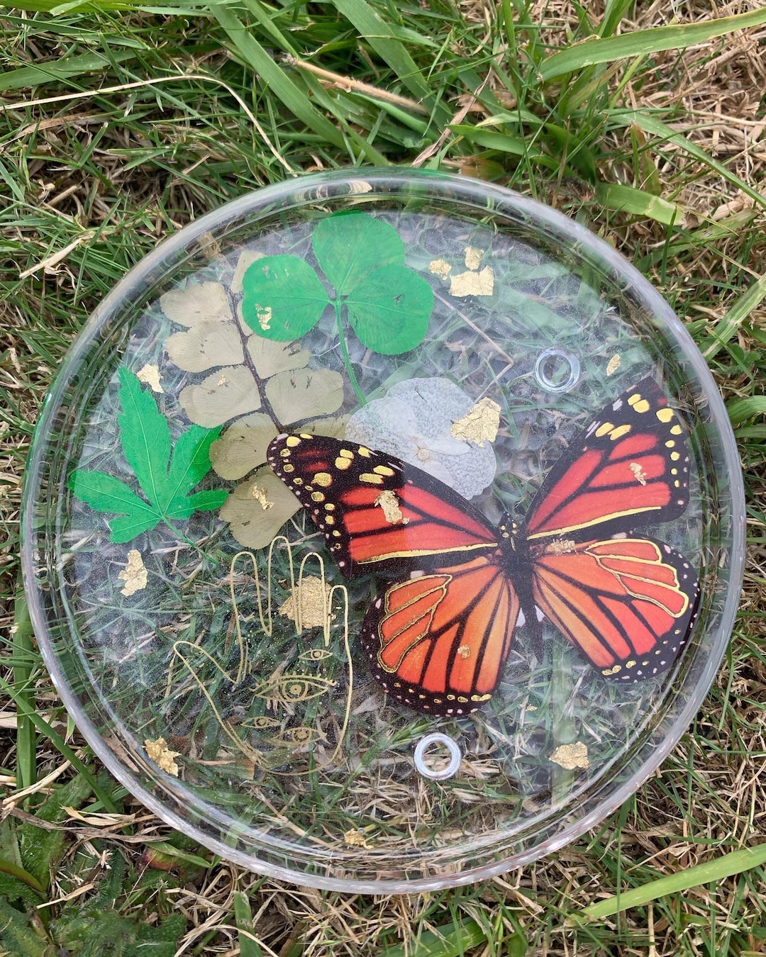 Pressed Flower & Butterfly Catch All - Etsy