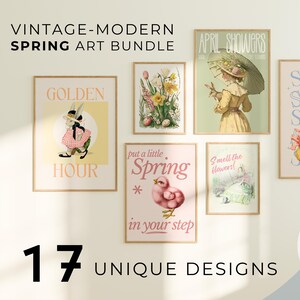 Vintage Modern Spring Original Art Bundle, Spring Gallery Collection ...