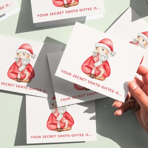 Set of 10 Handmade Secret Santa Cards Secret Santa Giftee Card ...