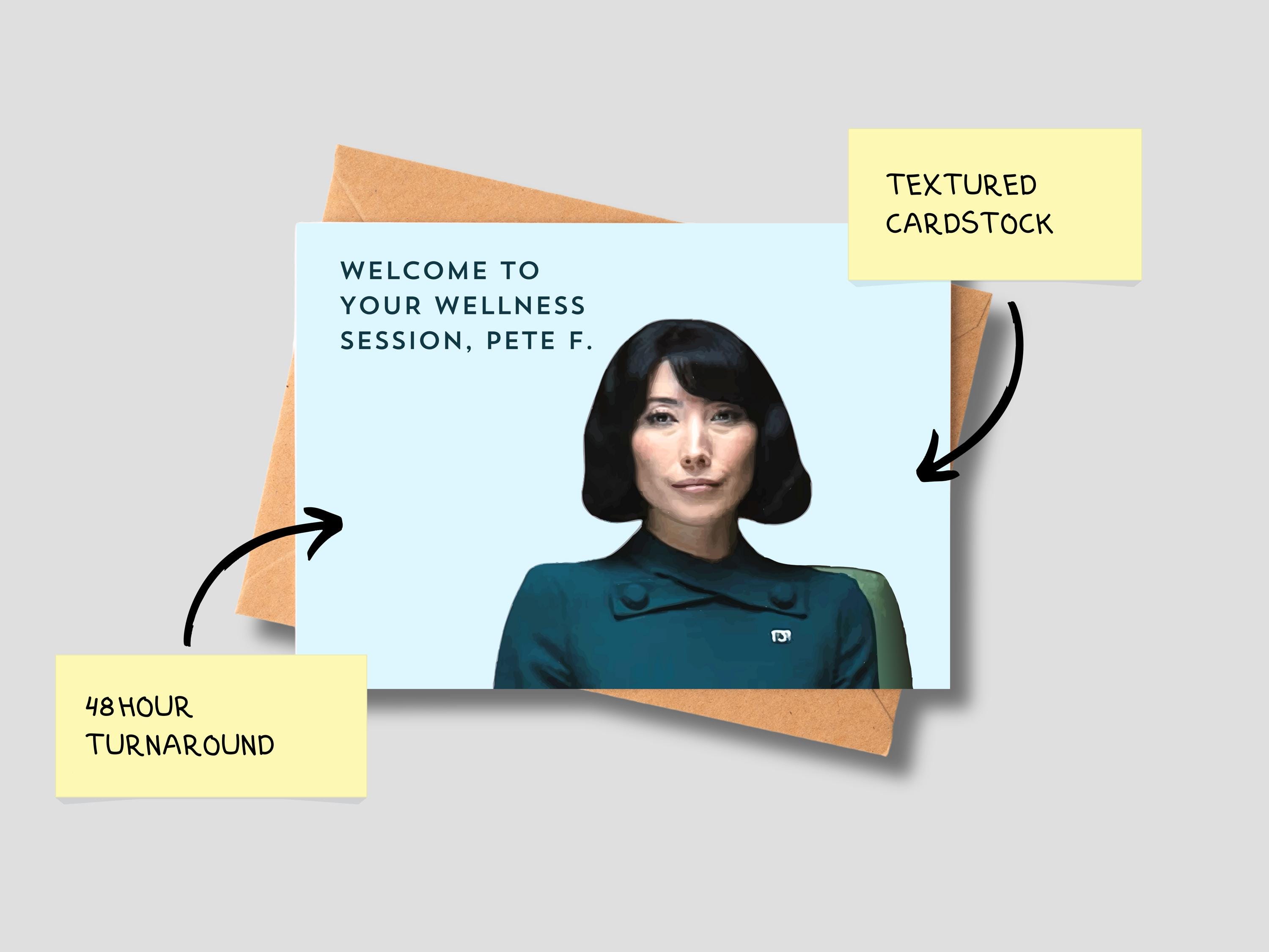 Custom Severance-inspired Card, Personalized Wellness Session Greeting ...