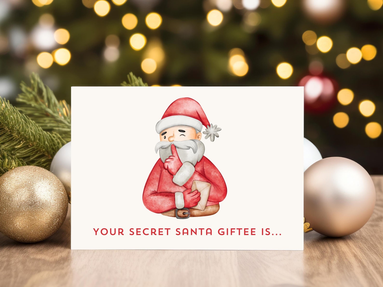 Set of 10 Handmade Secret Santa Cards Secret Santa Giftee Card ...