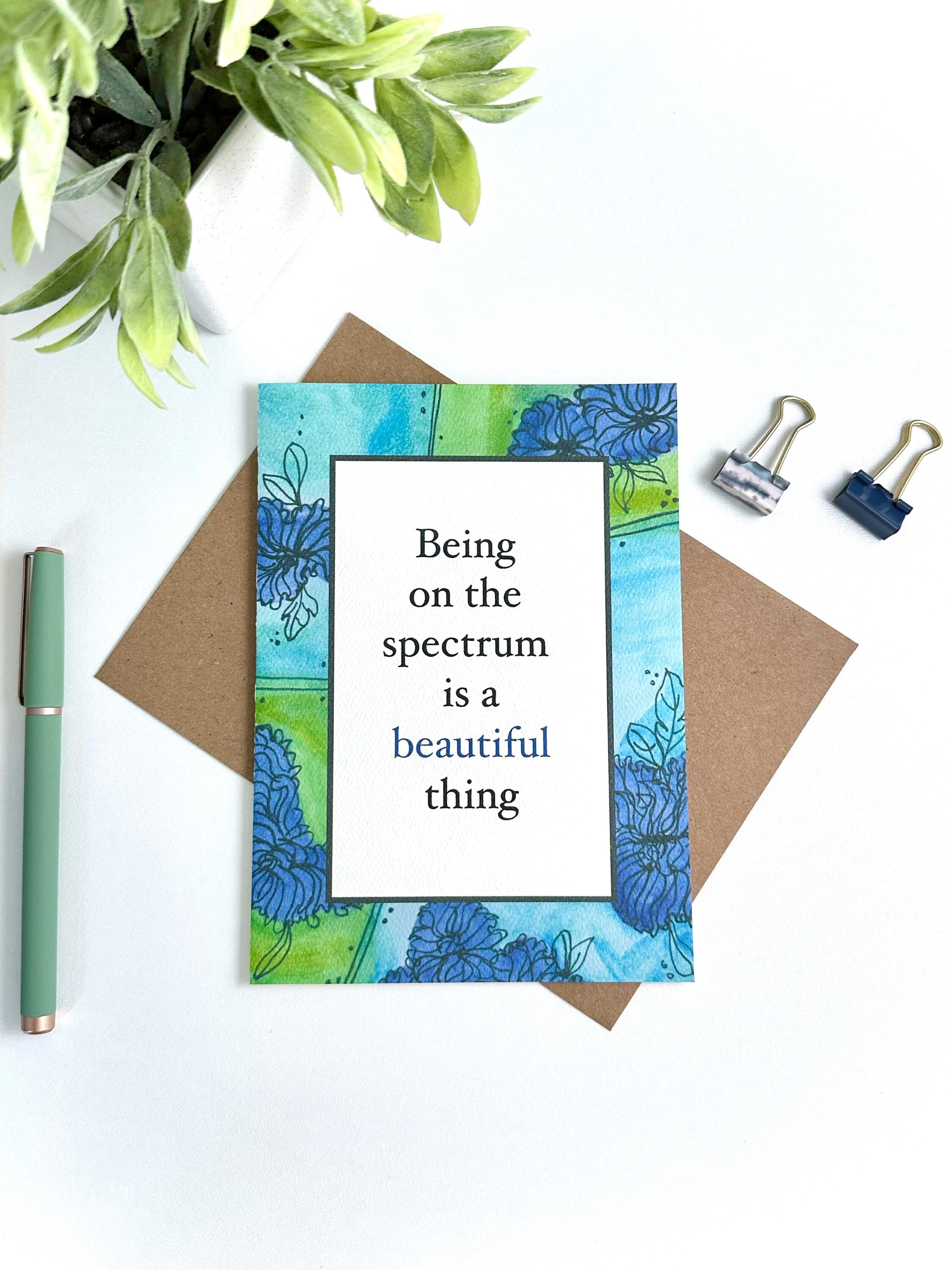 Handmade Autism Support Card, Disability Pride & Mental Health Support ...