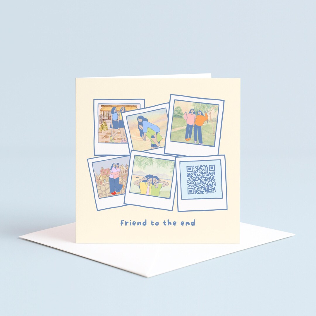 CUSTOM DIGITAL FRIEND Qr Code Greeting Card, Personalized Friendship ...