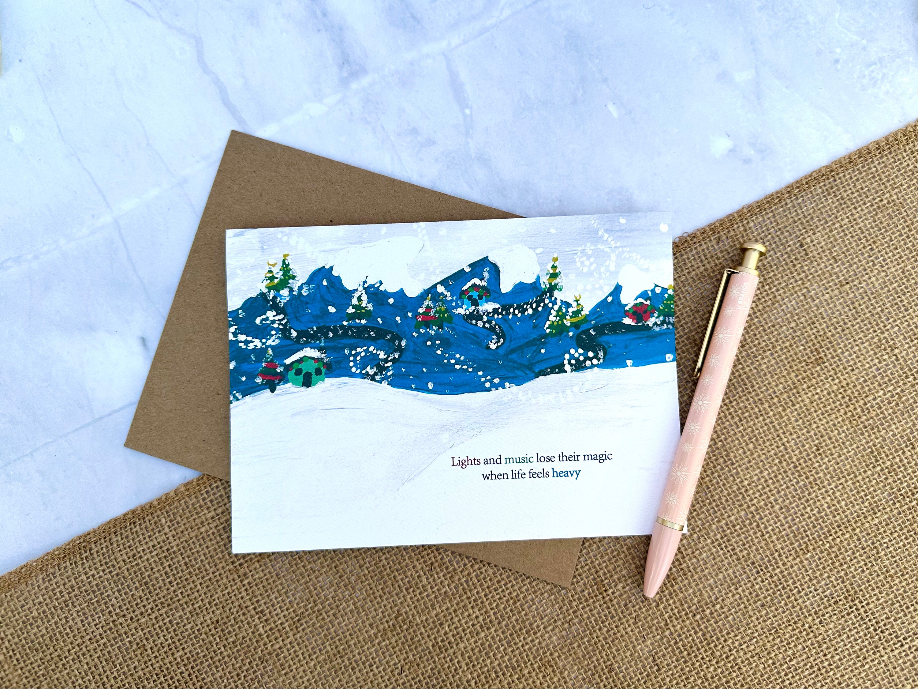 Sympathy Christmas Card, Hard Times Holiday Card, Handmade Christmas ...
