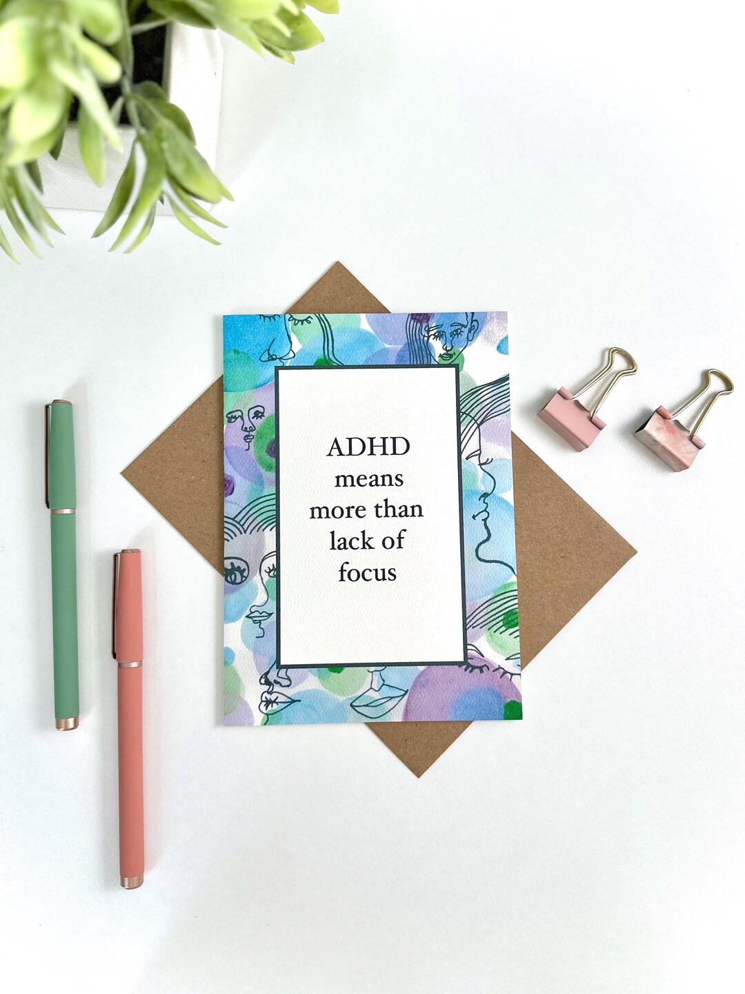 ADHD Support Card, ADHD Sympathy Greeting Card, ADHD Support Card ...